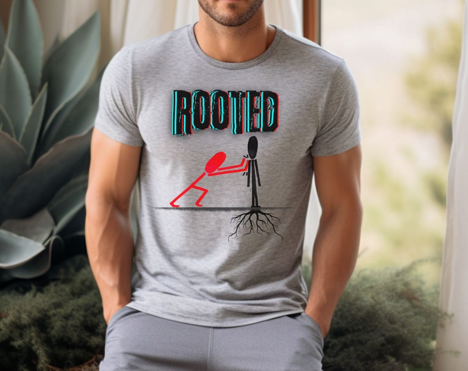 Rooted Stick Figure Shirt T, Stick Figure Art T, Inspirational Shirt ...