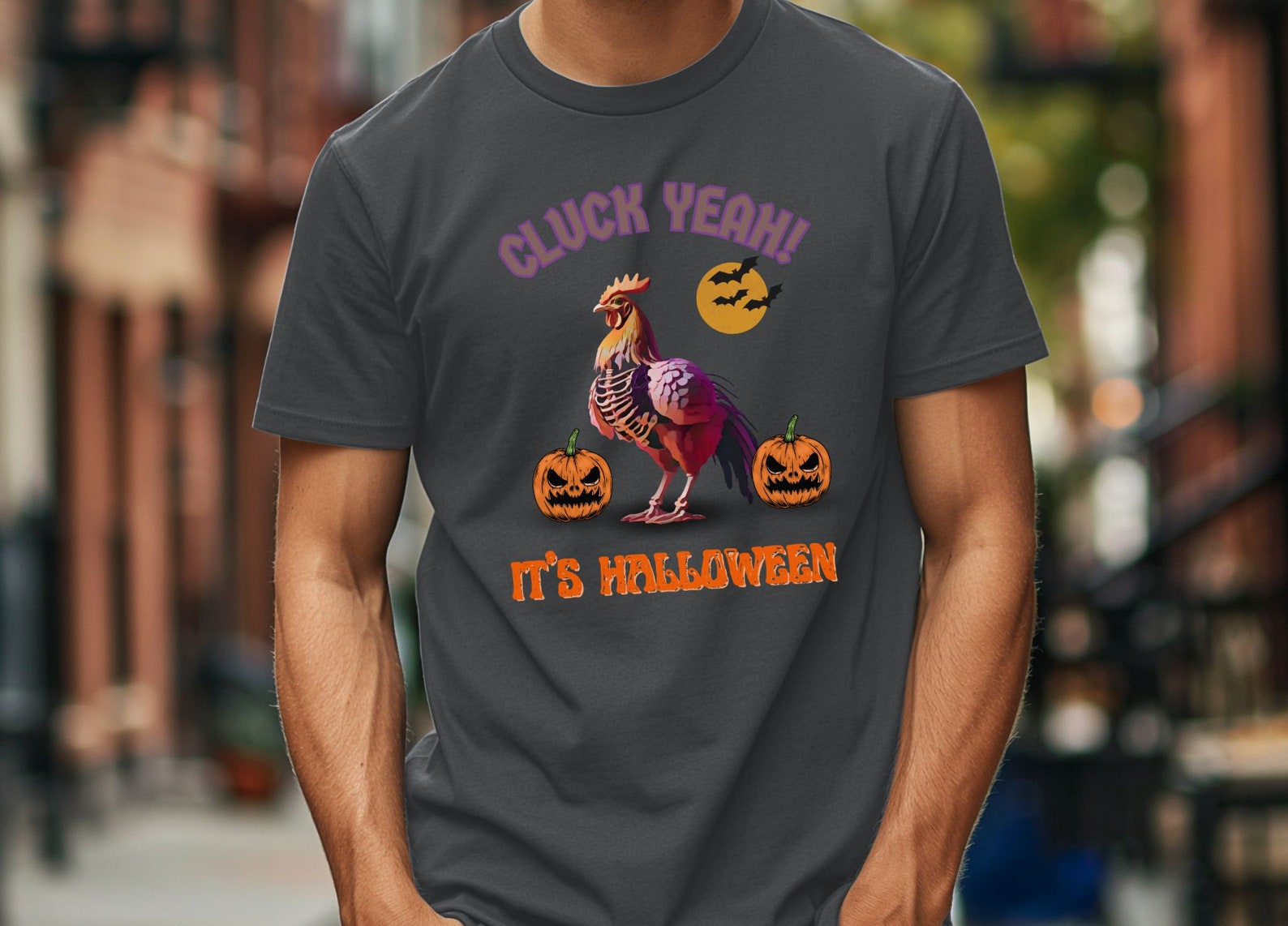 Cluck Yeah Halloween Rooster Shirt, Funny Halloween Tee Gift, Pumpkin ...