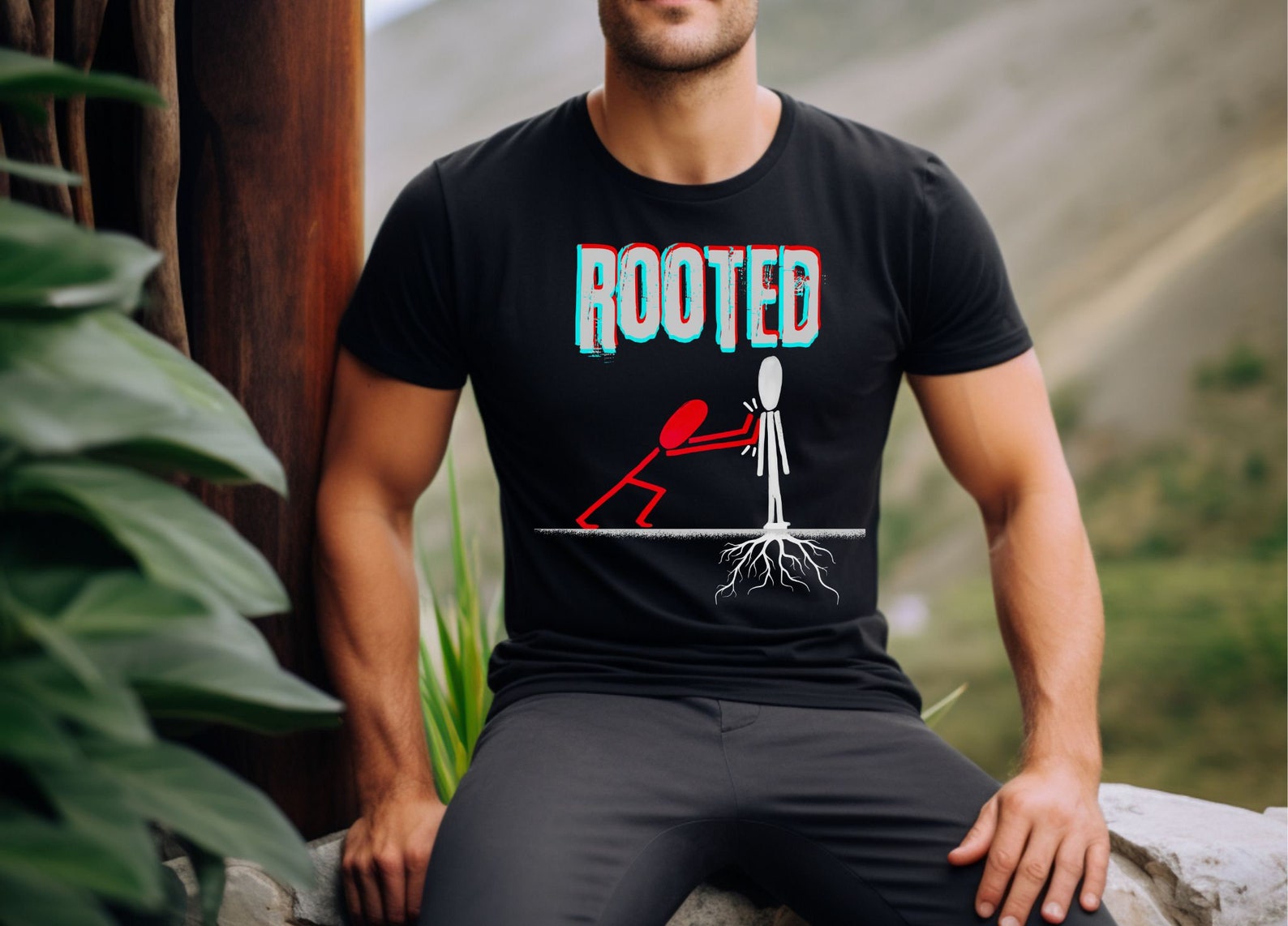 Rooted Stick Figure Shirt T, Stick Figure Art T, Inspirational Shirt ...