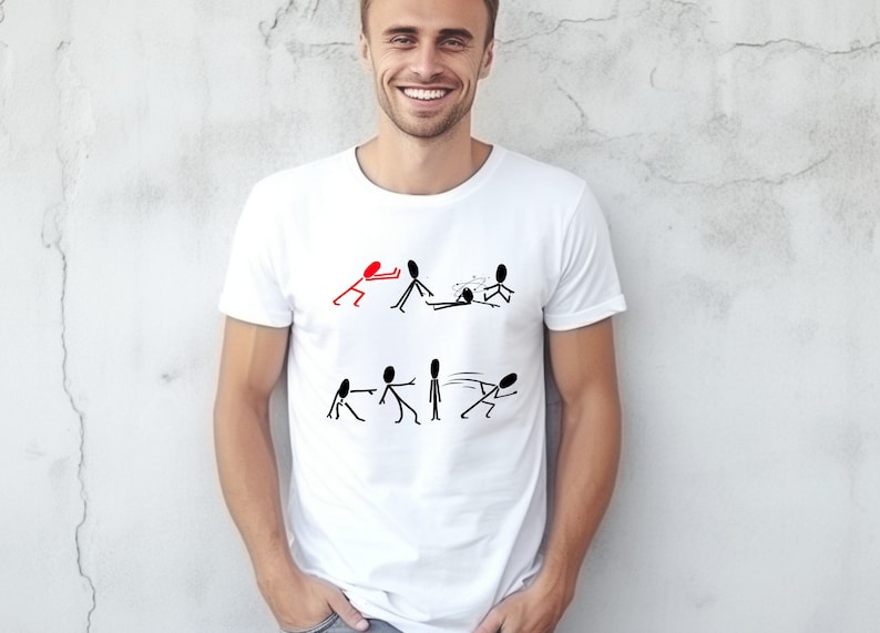 Stick Figure Art Inspirational T-shirt, Overcoming Adversity, Get Back ...