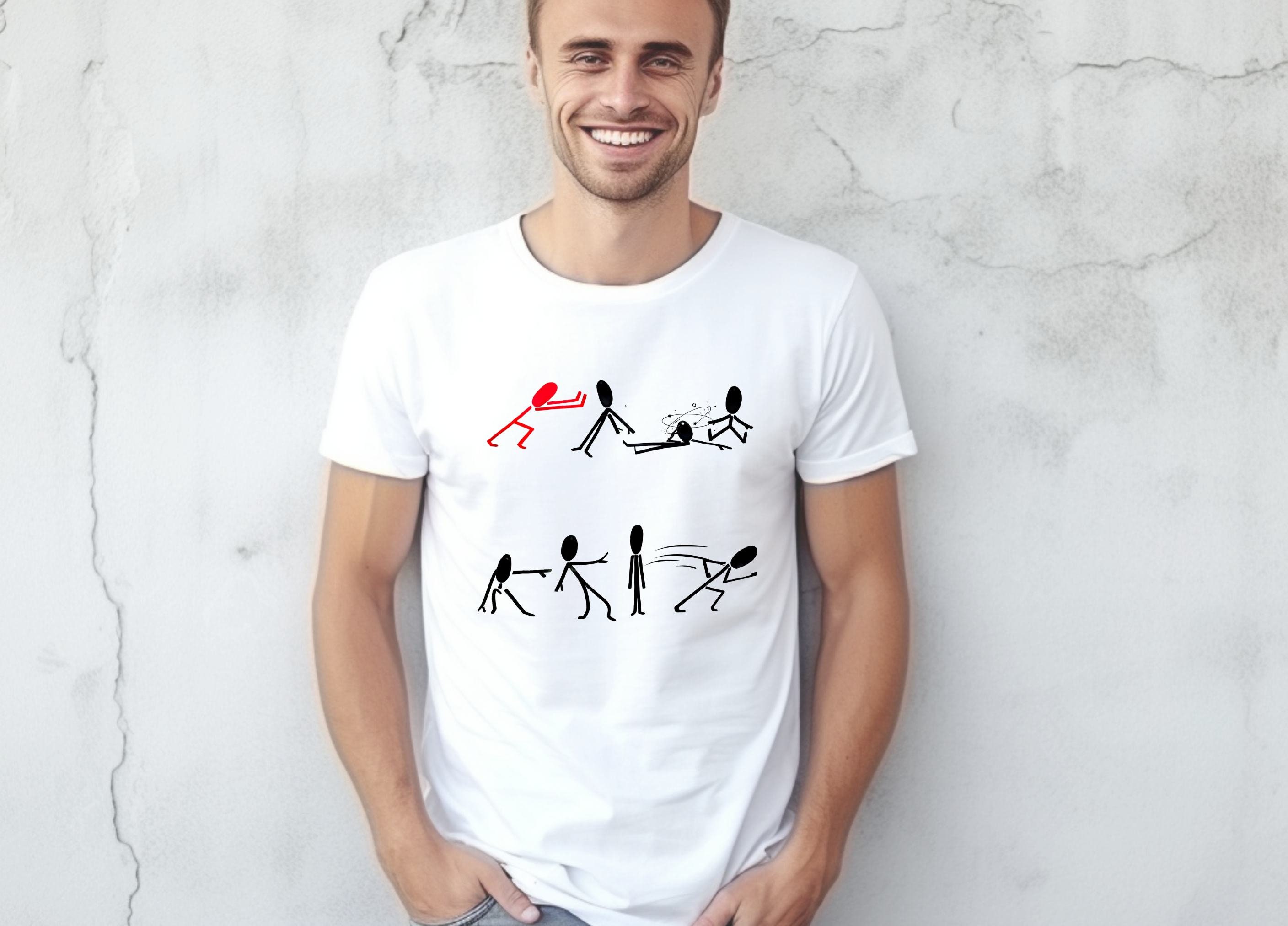 Stick Figure Art Inspirational T-shirt, Overcoming Adversity, Get Back ...