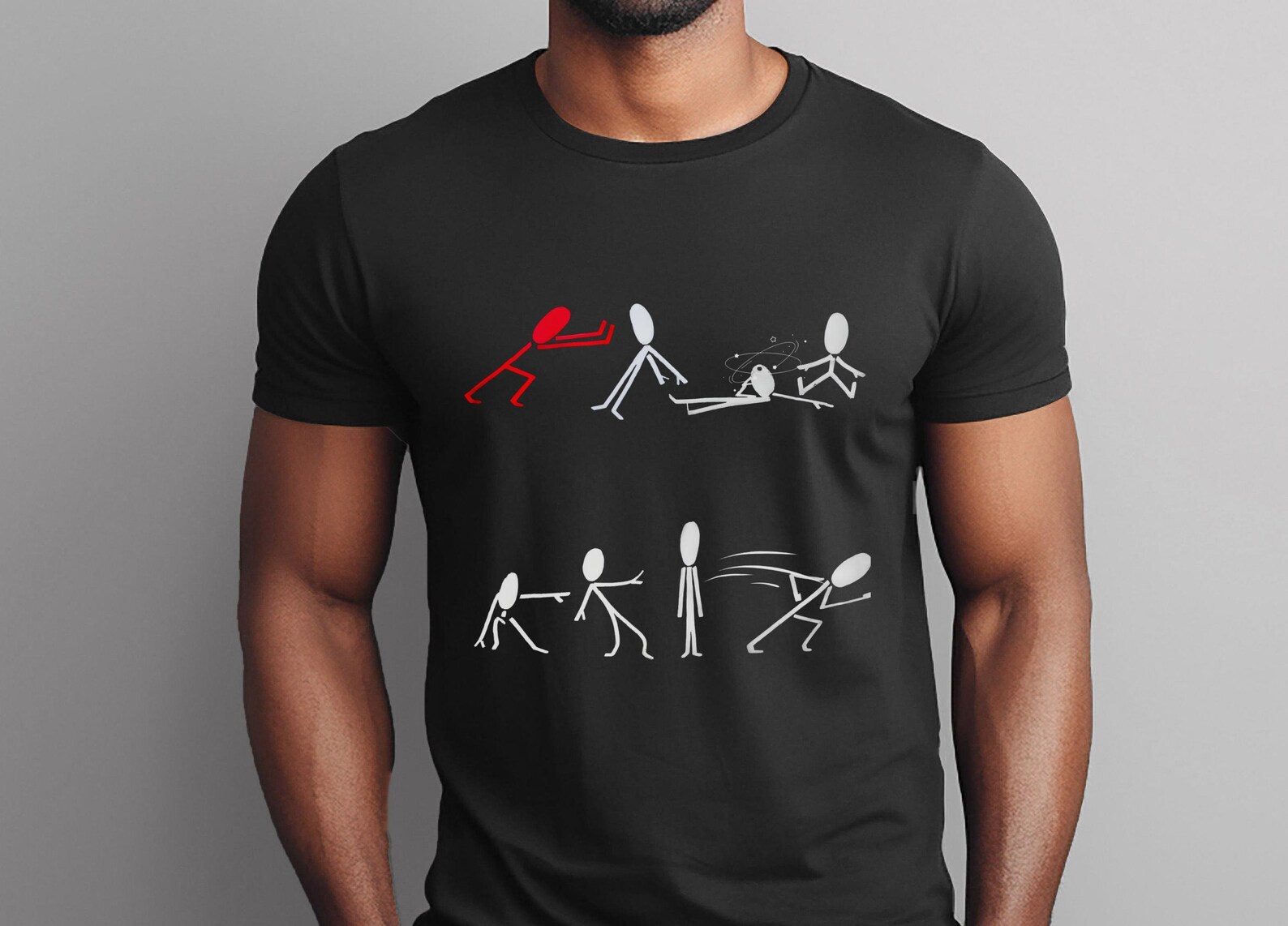 Stick Figure Art Inspirational T-shirt, Overcoming Adversity, Get Back ...