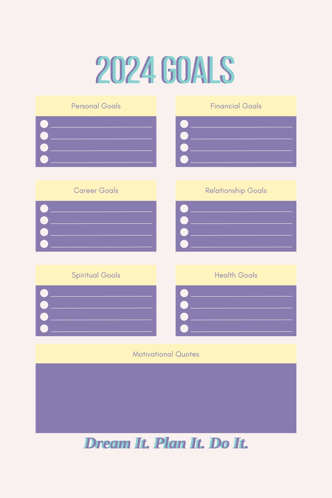 2024 Goals Planner Template, Printable Goals Planner, 2024 New Year's ...