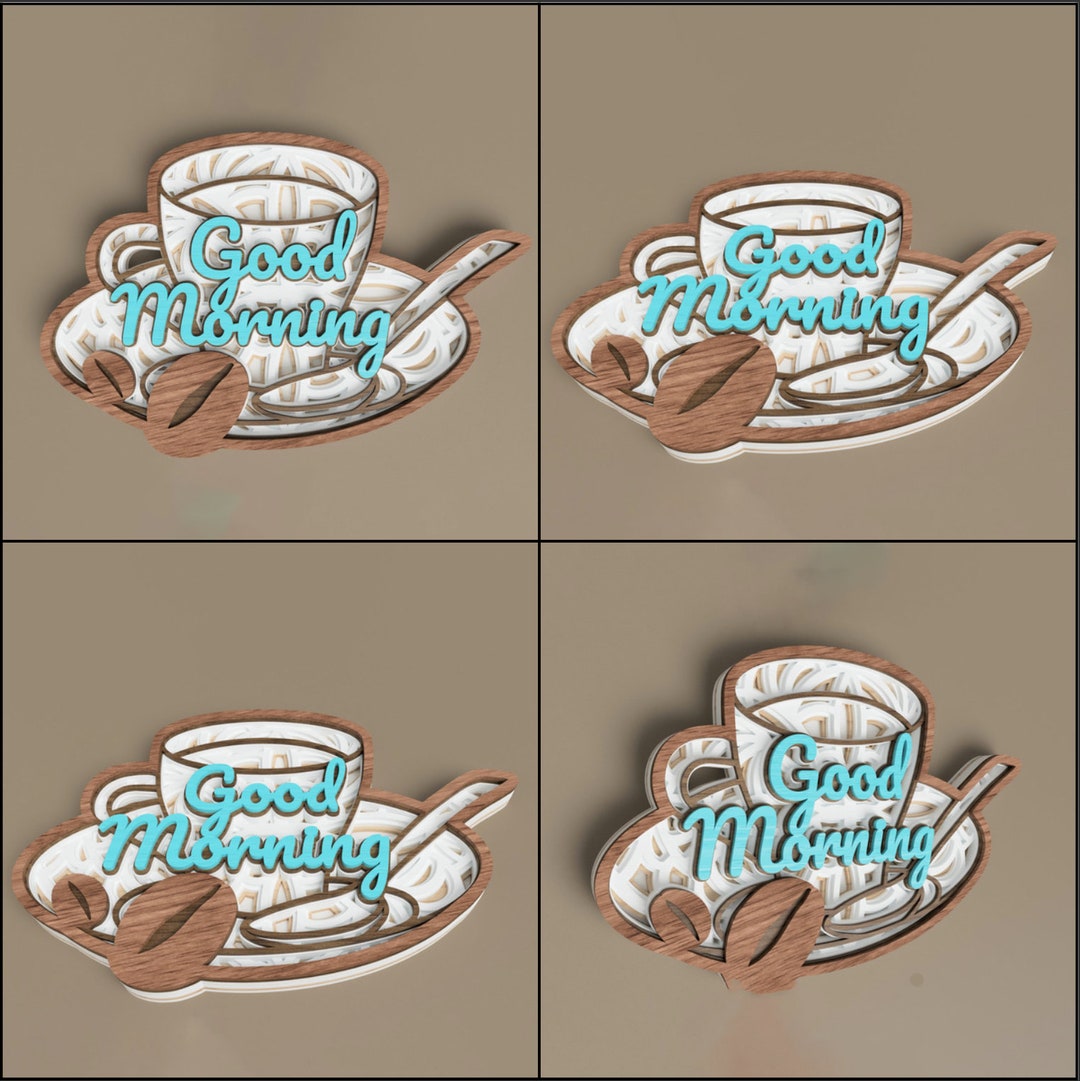 Laser Cut Good Morning Signboard SVG Bundle 3 Glowforge Good Morning ...