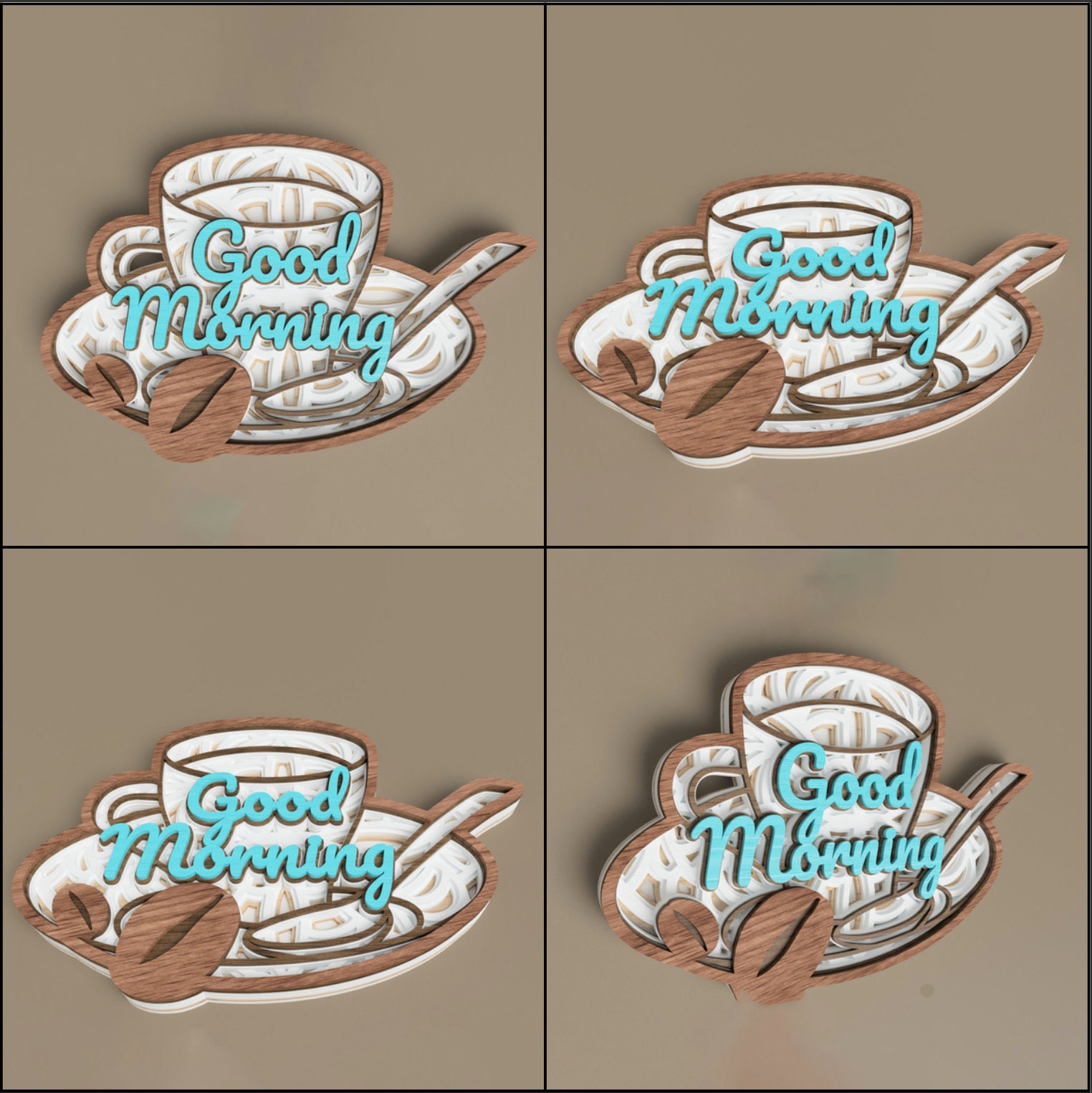 Laser Cut Good Morning Signboard SVG Bundle 3 Glowforge Good Morning ...