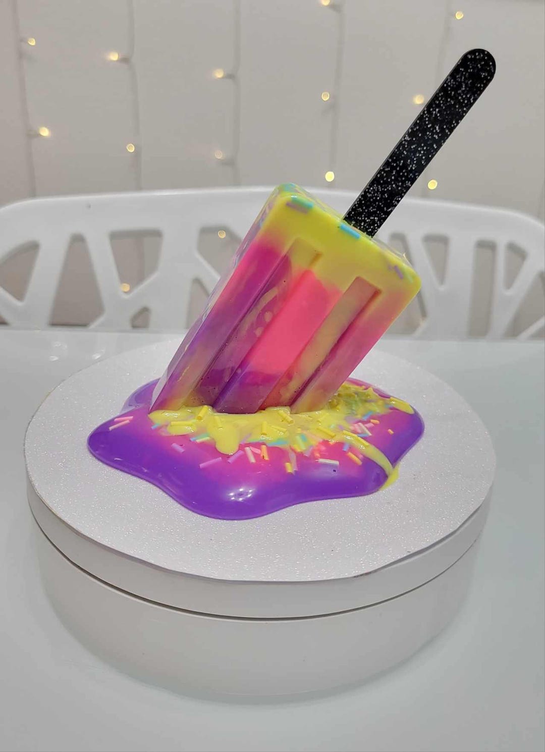 Drippy Melting Popsicle Pop Art Decor, Resin Sculpture, Candy Art - Etsy