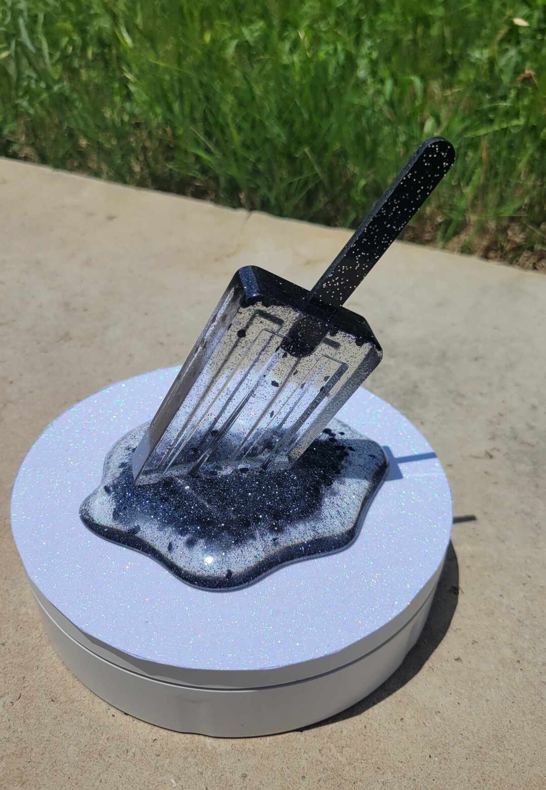 Black Phantom Melting Popsicle Pop Art Decor, Resin Sculpture, Candy ...