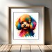 Toy Poodle Abstract Art Print Vintage Dog Portrait print Only No Frame ...