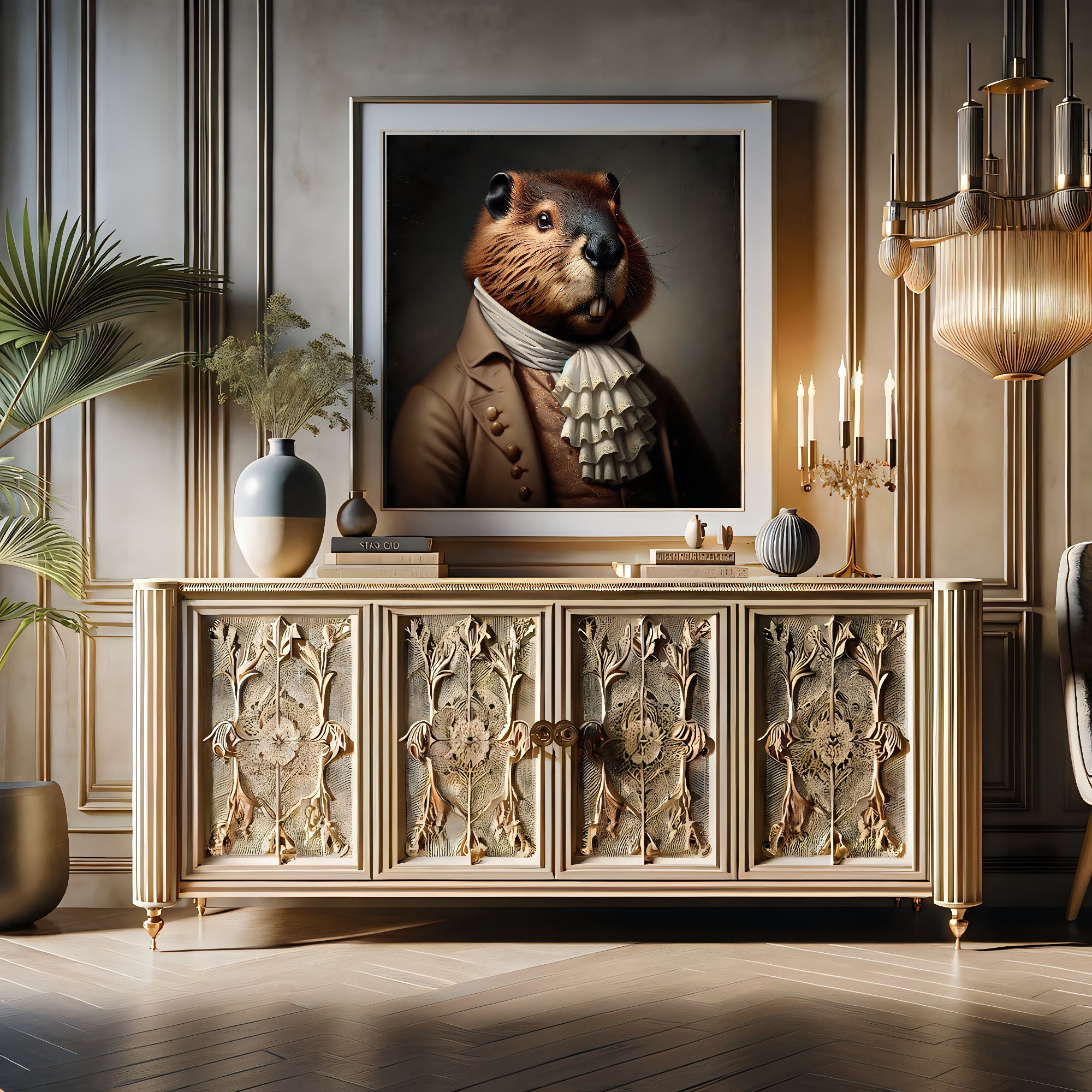 Beaver Portrait Print Animal Print, Wildlife Art, Nature Decor, Rustic ...