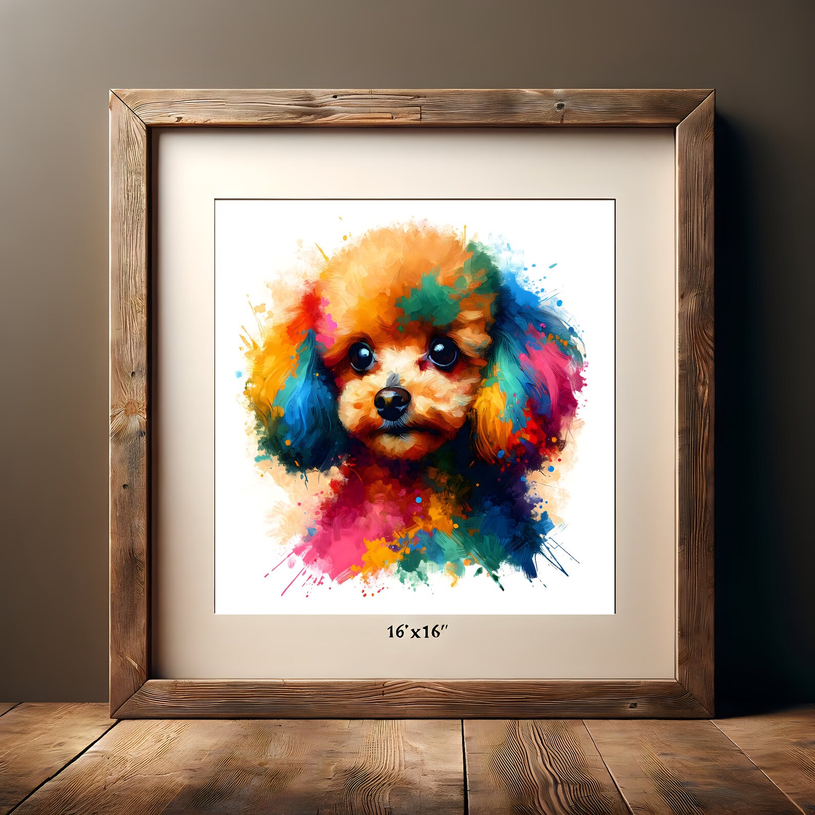 Toy Poodle Abstract Art Print Vintage Dog Portrait print Only No Frame ...
