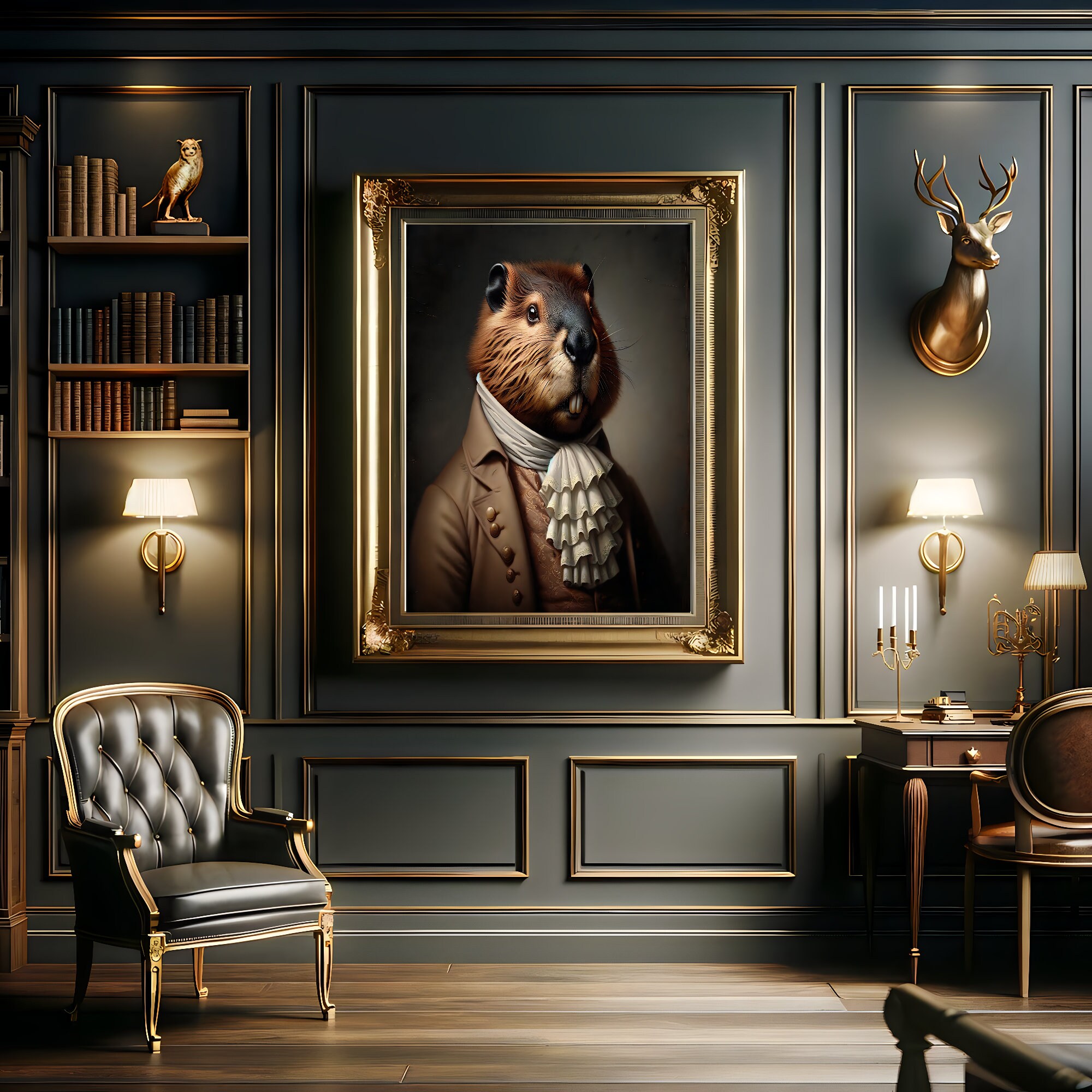 Beaver Portrait Print Animal Print, Wildlife Art, Nature Decor, Rustic ...