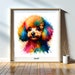 Toy Poodle Abstract Art Print Vintage Dog Portrait print Only No Frame ...