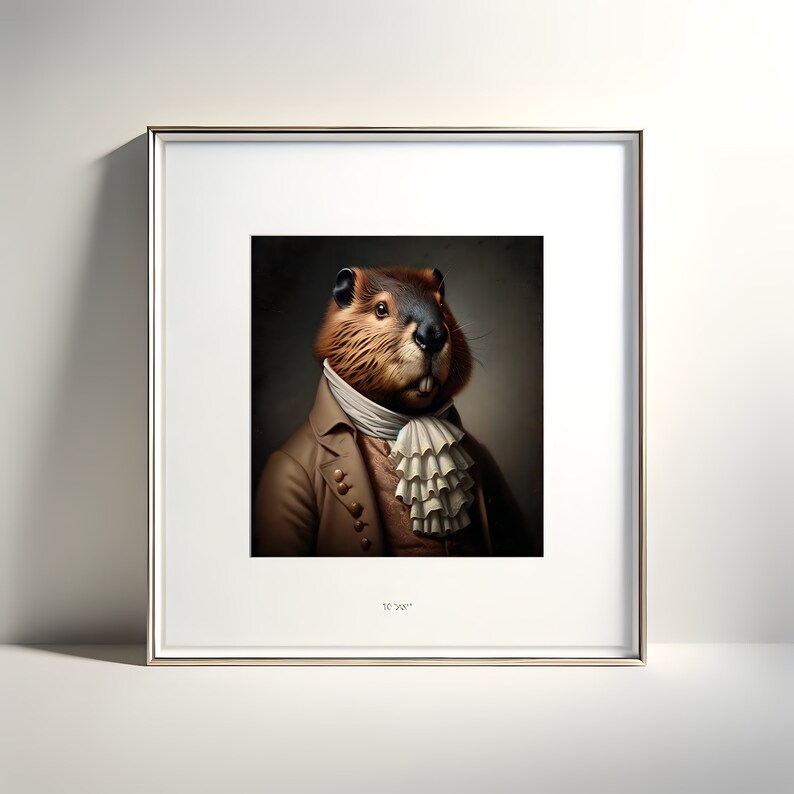 Beaver Portrait Print Animal Print, Wildlife Art, Nature Decor, Rustic ...