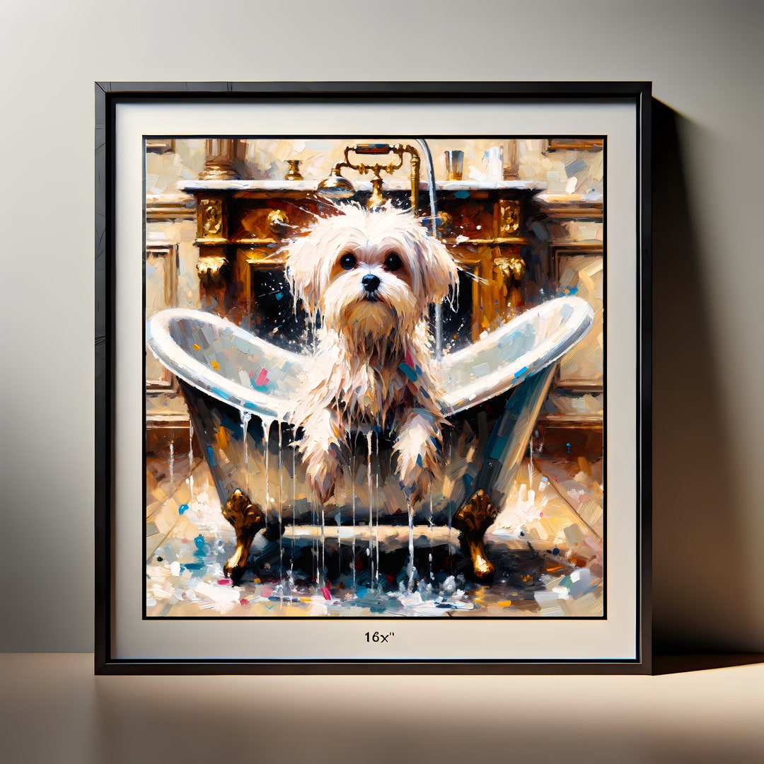 Maltese Dog Art Print, Impressionistic Style, Vibrant Color, Home Decor ...