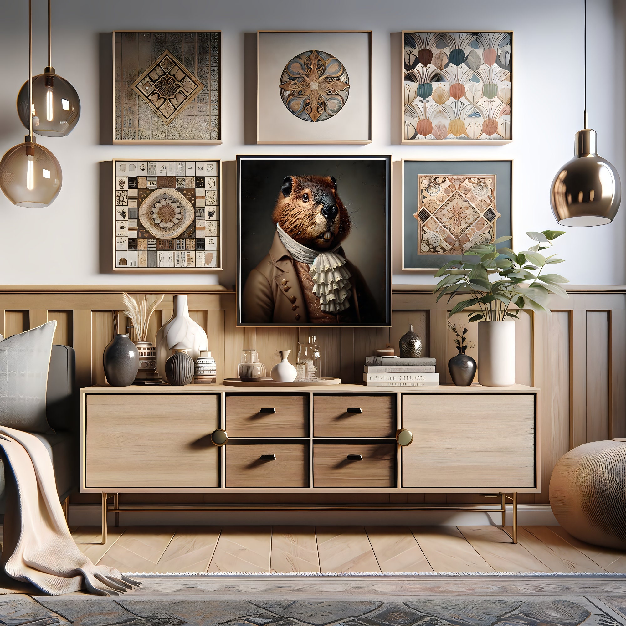 Beaver Portrait Print Animal Print, Wildlife Art, Nature Decor, Rustic ...