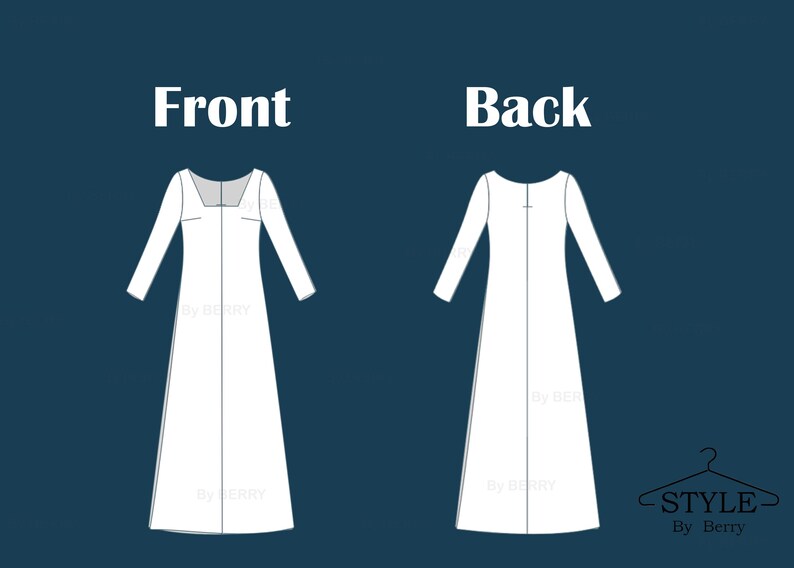 Gothic Maxi Dress Sewing Pattern: Square Neck Lilith Costume (PDF ...