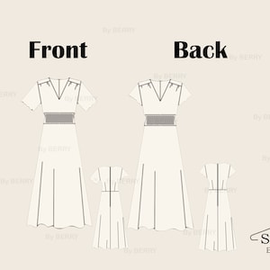 V Neck Dress Sewing Pattern, Prom Dress PDF Sewing Pattern Instant ...