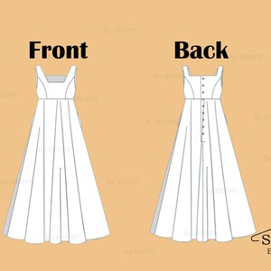 Renaissance Square Neck Sewing Pattern, Medieval Maxi Pattern,pdf ...