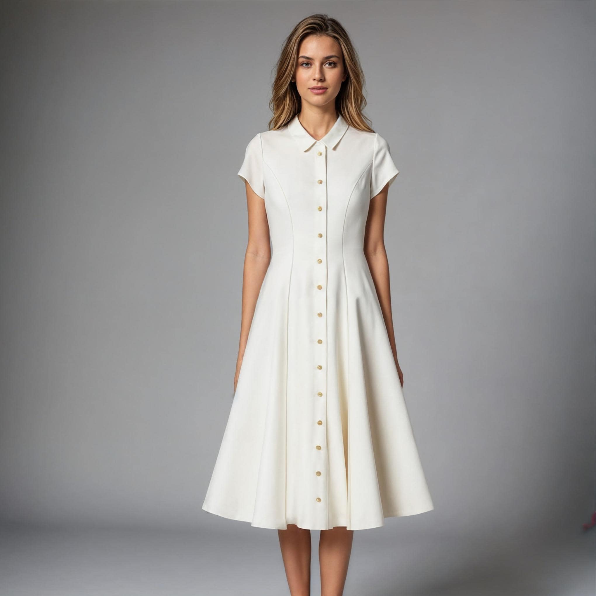 Button Down Dress Sewing Pattern: Cottagecore Flared Dress (PDF ...