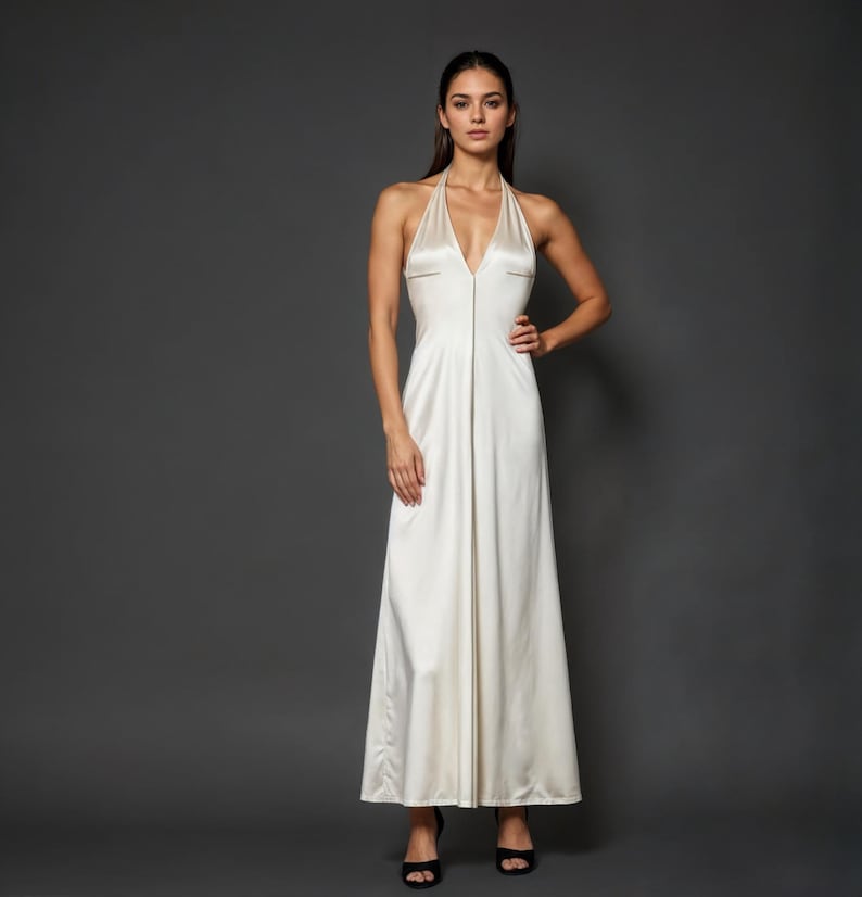 Halter Neck Maxi Dress Sewing Pattern: Open Back Gown (PDF Pattern) - Etsy