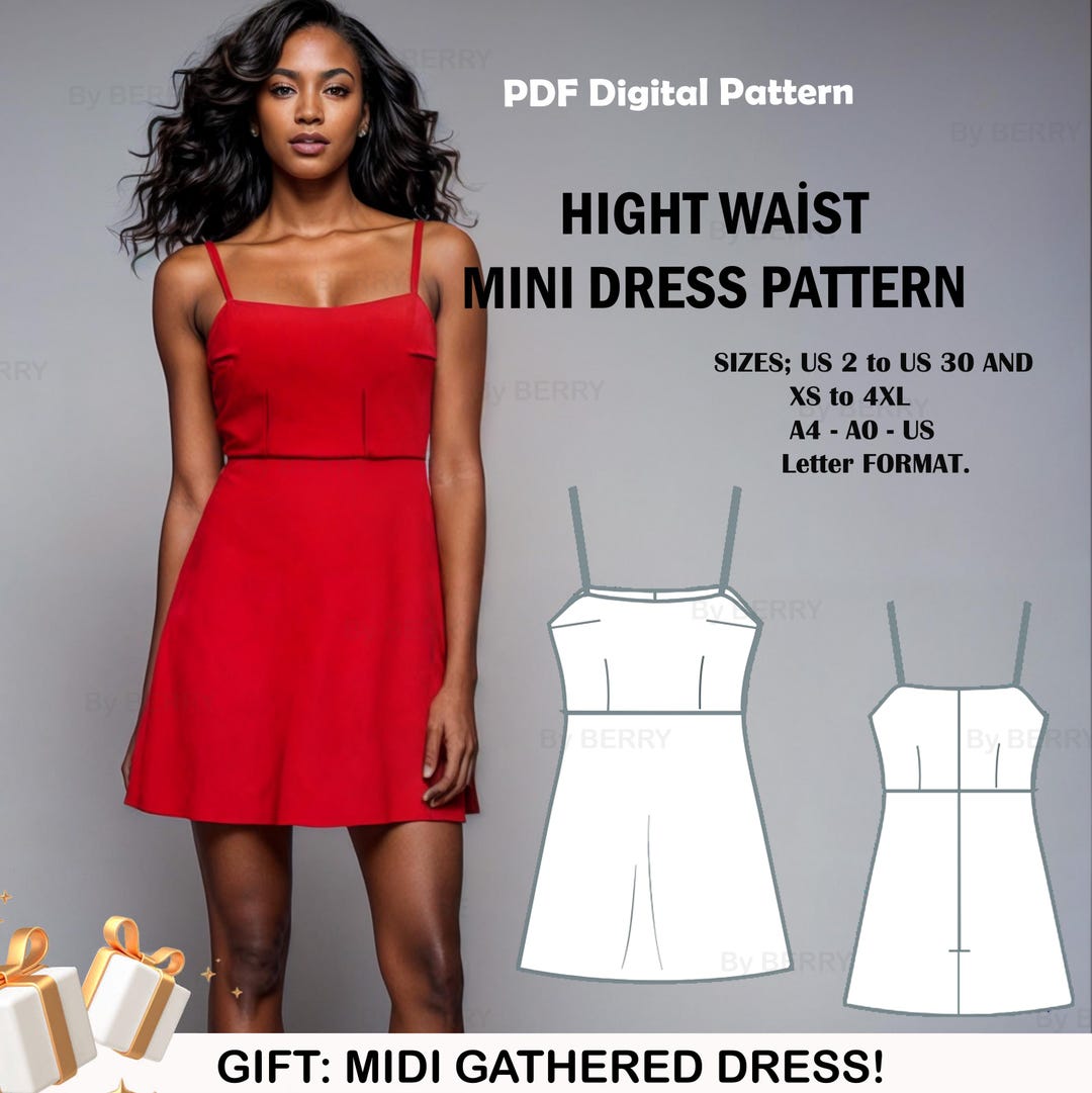 Homecoming Mini Dress Sewing Pattern, Bustier Pattern,party Dress ...
