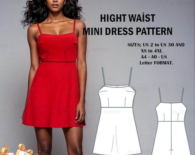 Flounce Tiered Dress Digital PDF Sewing Pattern With Mini, Midi, and ...