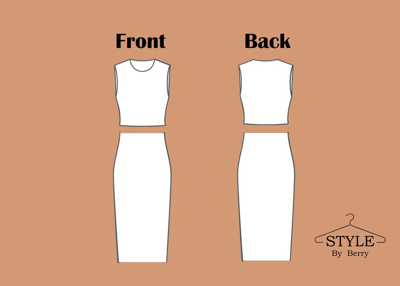 Set Top and Midi Skirt Sewing Pattern,linen Top and Midi Skirt Pattern ...