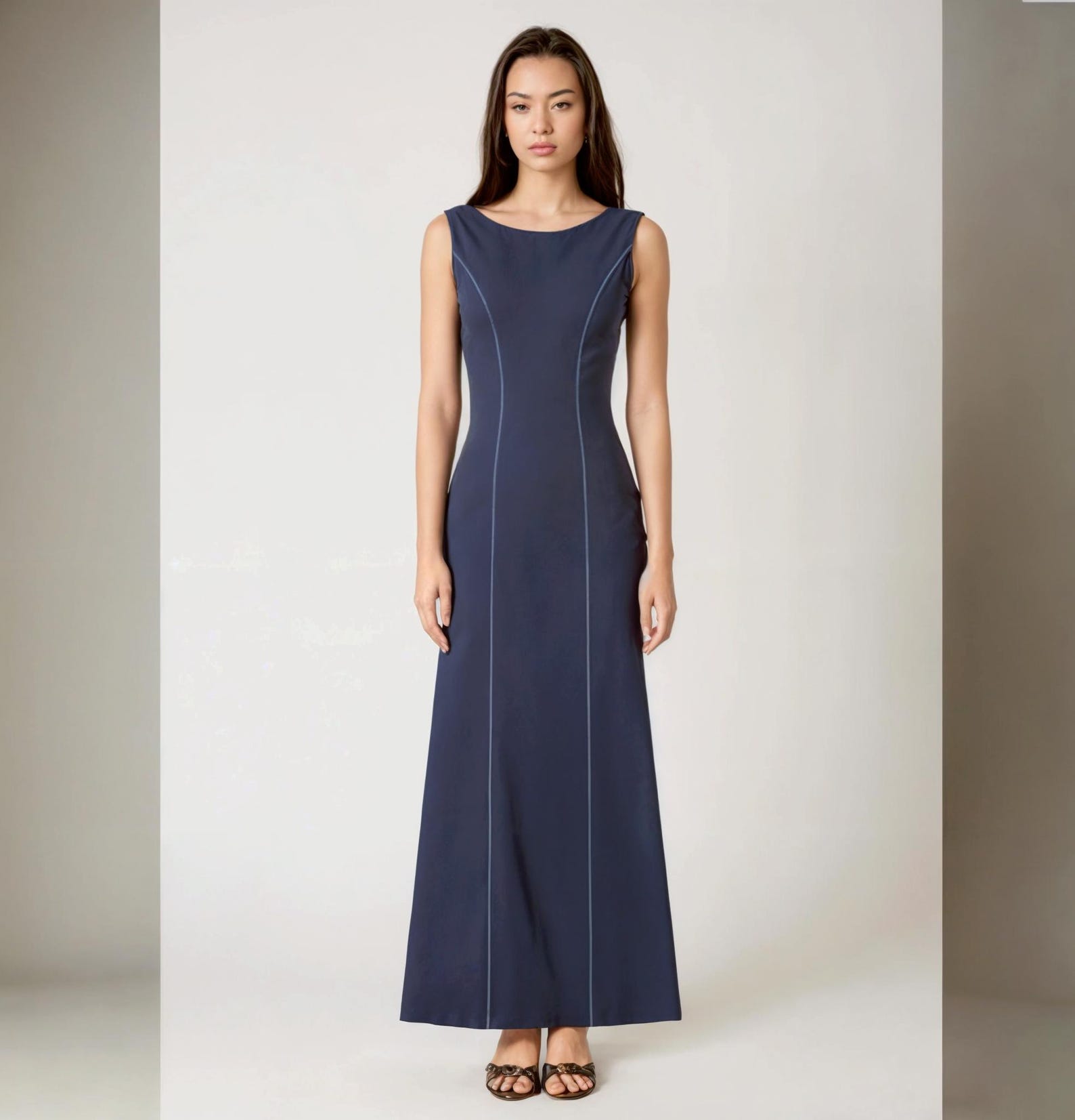 Boat Neck Maxi Dress Sewing Pattern: Princess Seam A-line (PDF Pattern ...