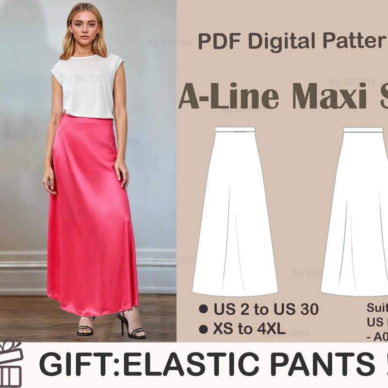 Long Skirt Pattern - Etsy
