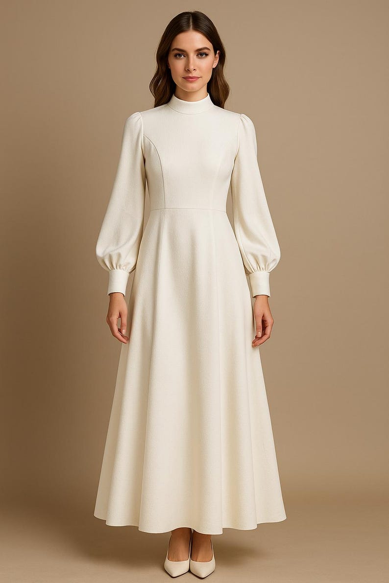 Modest Maxi Dress Sewing Pattern: Bishop Sleeve (PDF Download) - Etsy