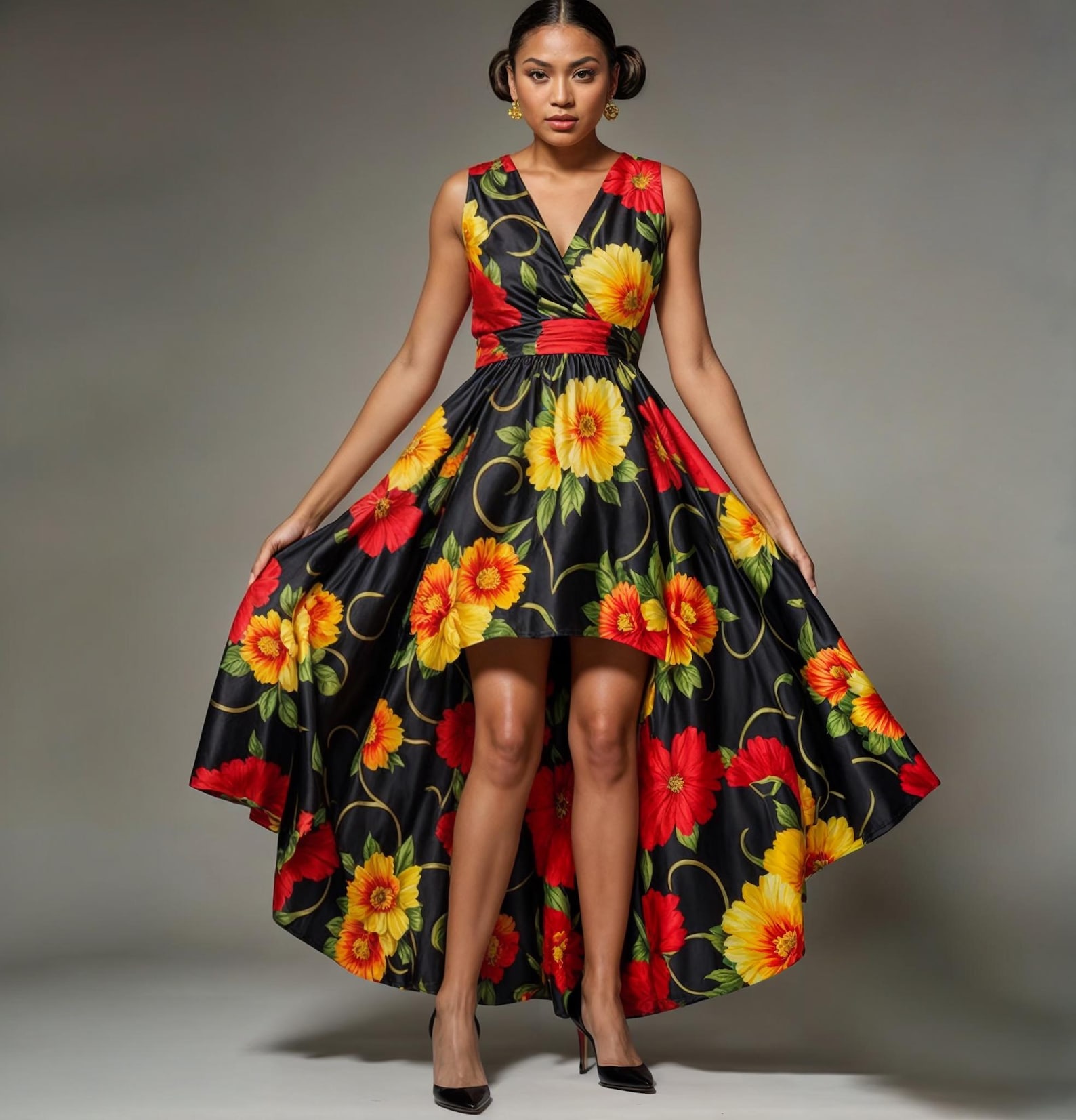 High-low African Dress Sewing Pattern: Surplice Neck Ball Gown (PDF ...