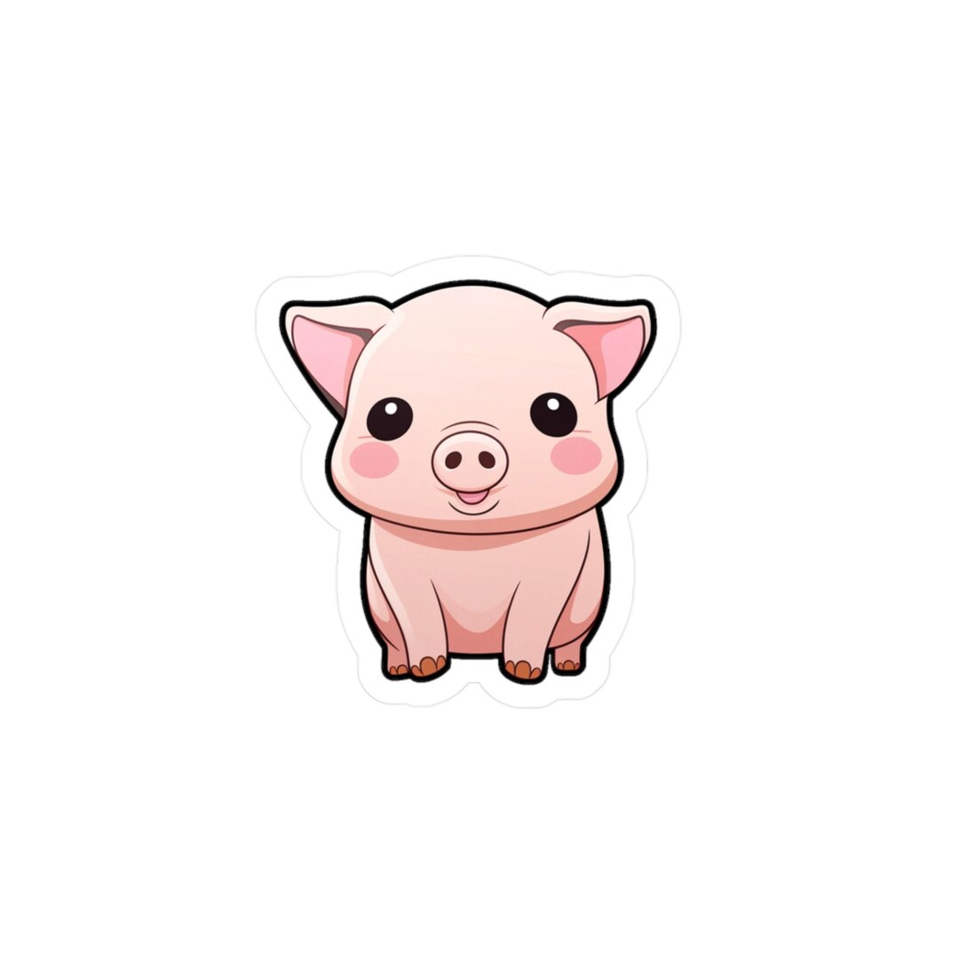 Pig Sticker | Cute Wild Animal Stickers | Waterproof, Vinyl and ...