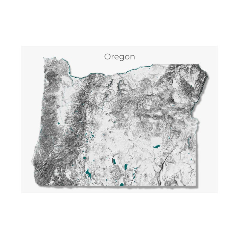 Oregon Topography - Etsy