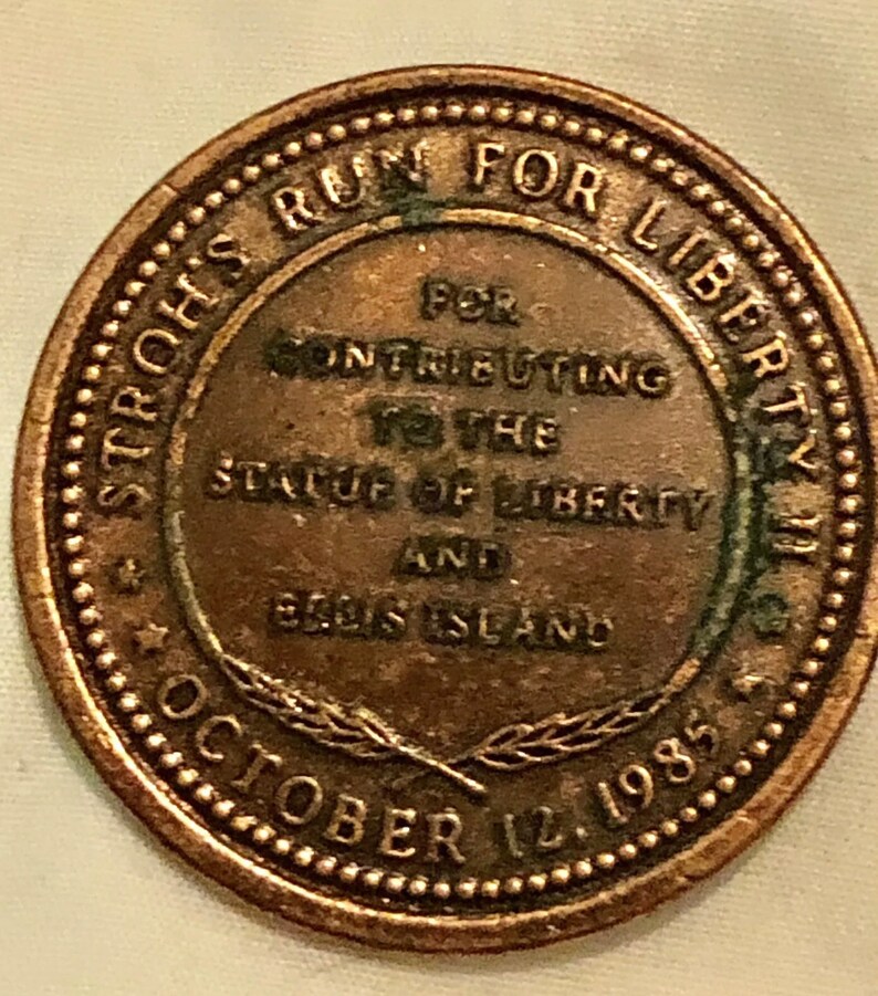 1986 Strohs Beer Statue of Liberty Run Authentic Metal From Statue ...