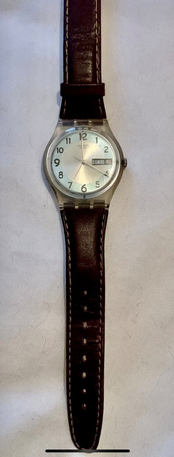 Swatch Watch Blue Conker Watch With Time And Date 9”i… - Gem
