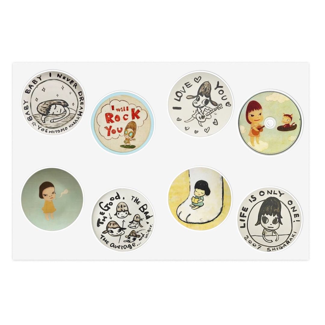Yoshitomo Nara Assorted Artwork Circle Sticker Sheets - Etsy