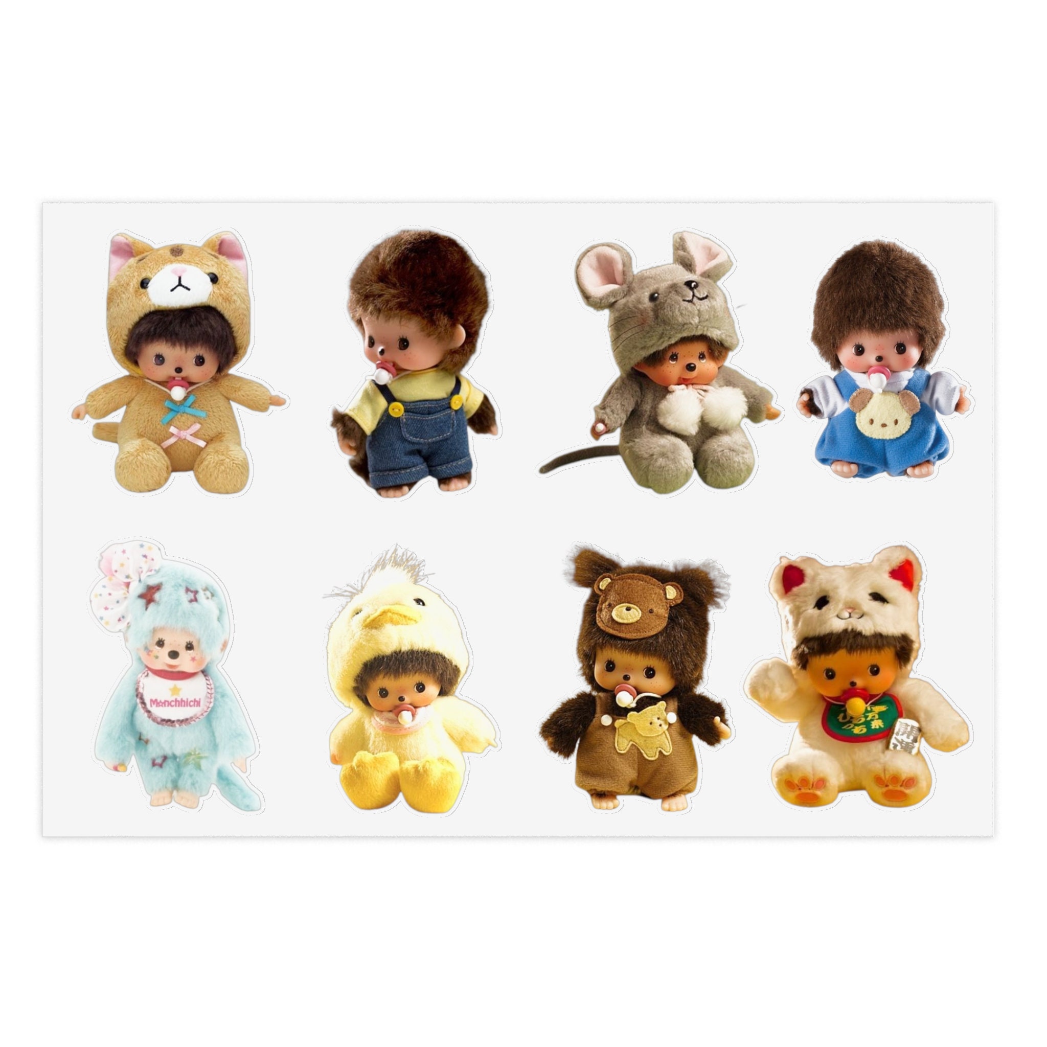 Monchhichi Dolls Assorted Artwork Vinyl Sticker Sheet - Etsy