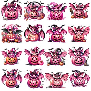 Pink Halloween Bat Watercolor Clipart – 19 PNG Designs (digital ...