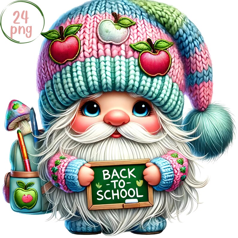 Back to School Gnome Clipart Bundle, Watercolor Gnomes PNG, Graduation ...
