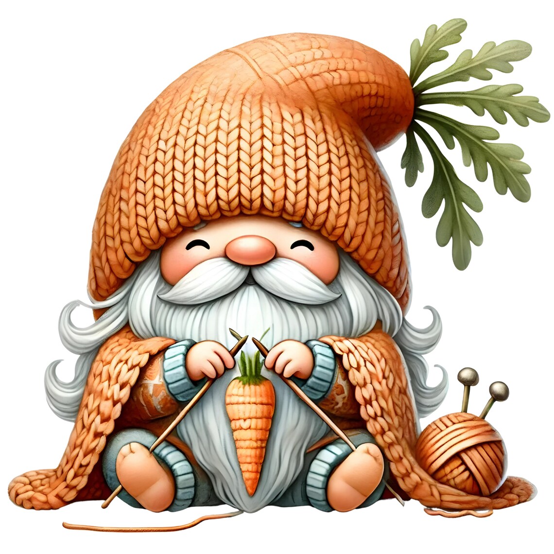 Carrot Gnome Watercolor Clipart, Nursery Art (PNG) - Etsy