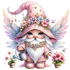 Fairy Gnome Clipart PNG, 27 Png Watercolor Princess Clip Art, Gift ...