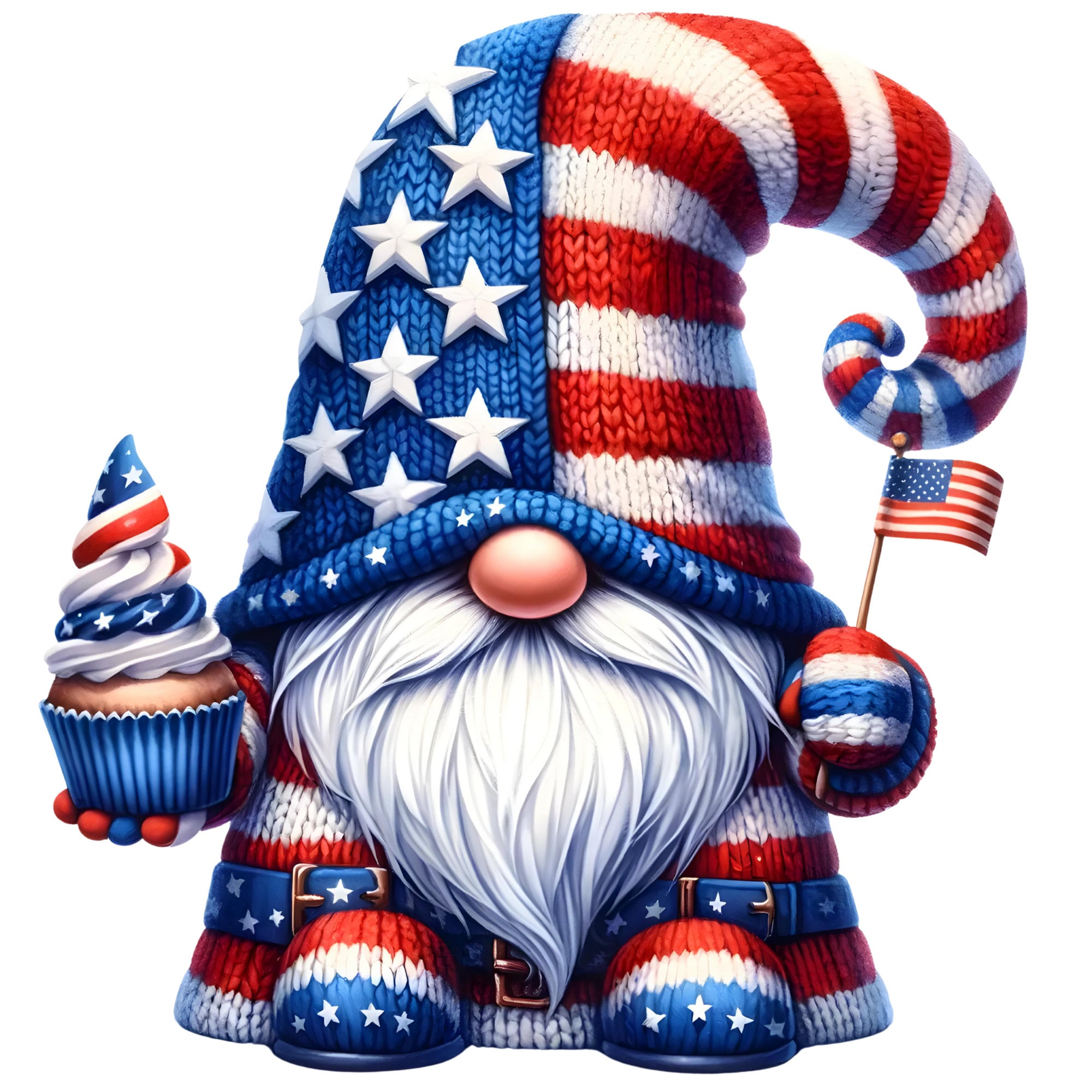 Patriotic Gnome Clipart Bundle. 40 PNG, American Pride, 4th of July PNG ...