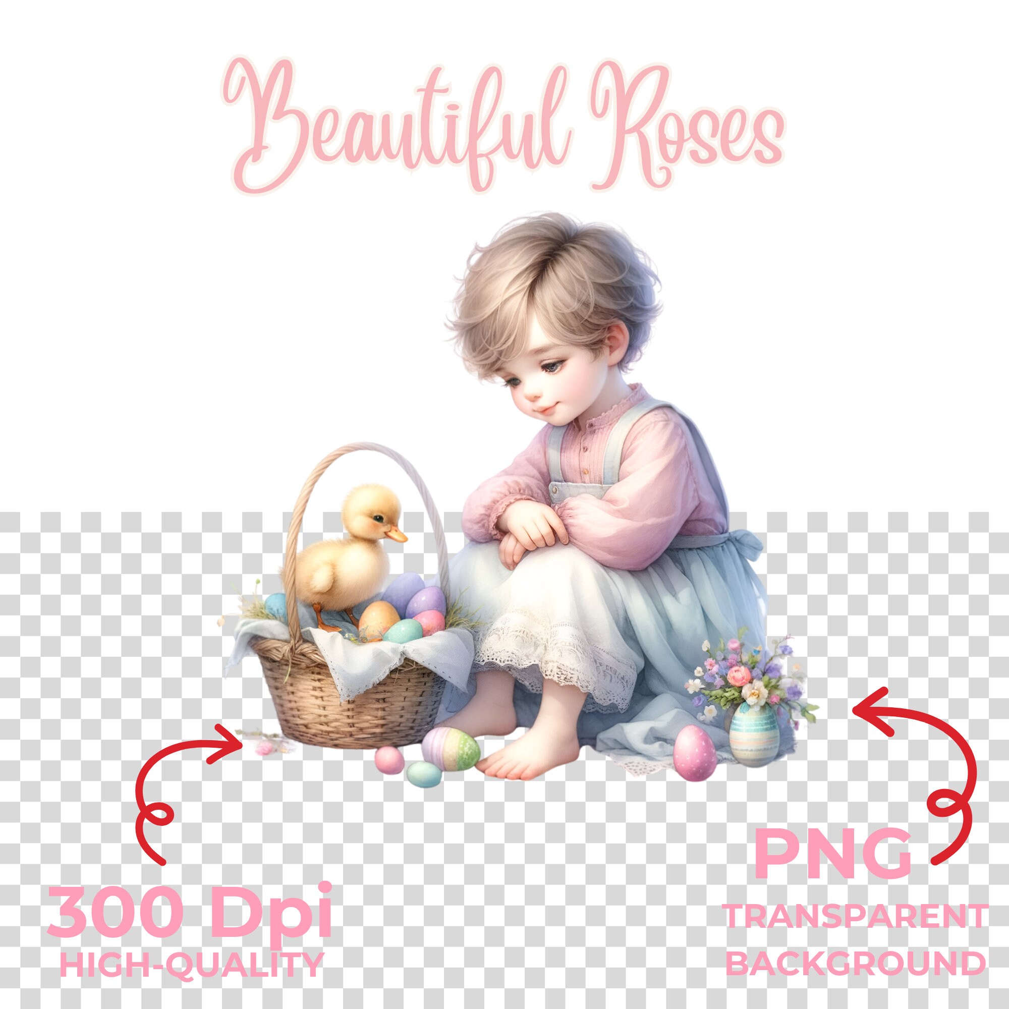 Whimsical Easter Watercolor Clipart Set Charming Springtime ...