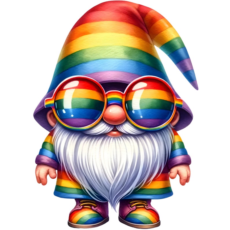 Watercolor LGBTQ Pride Gnome Clipart, Rainbow Design (25 PNG) - Etsy