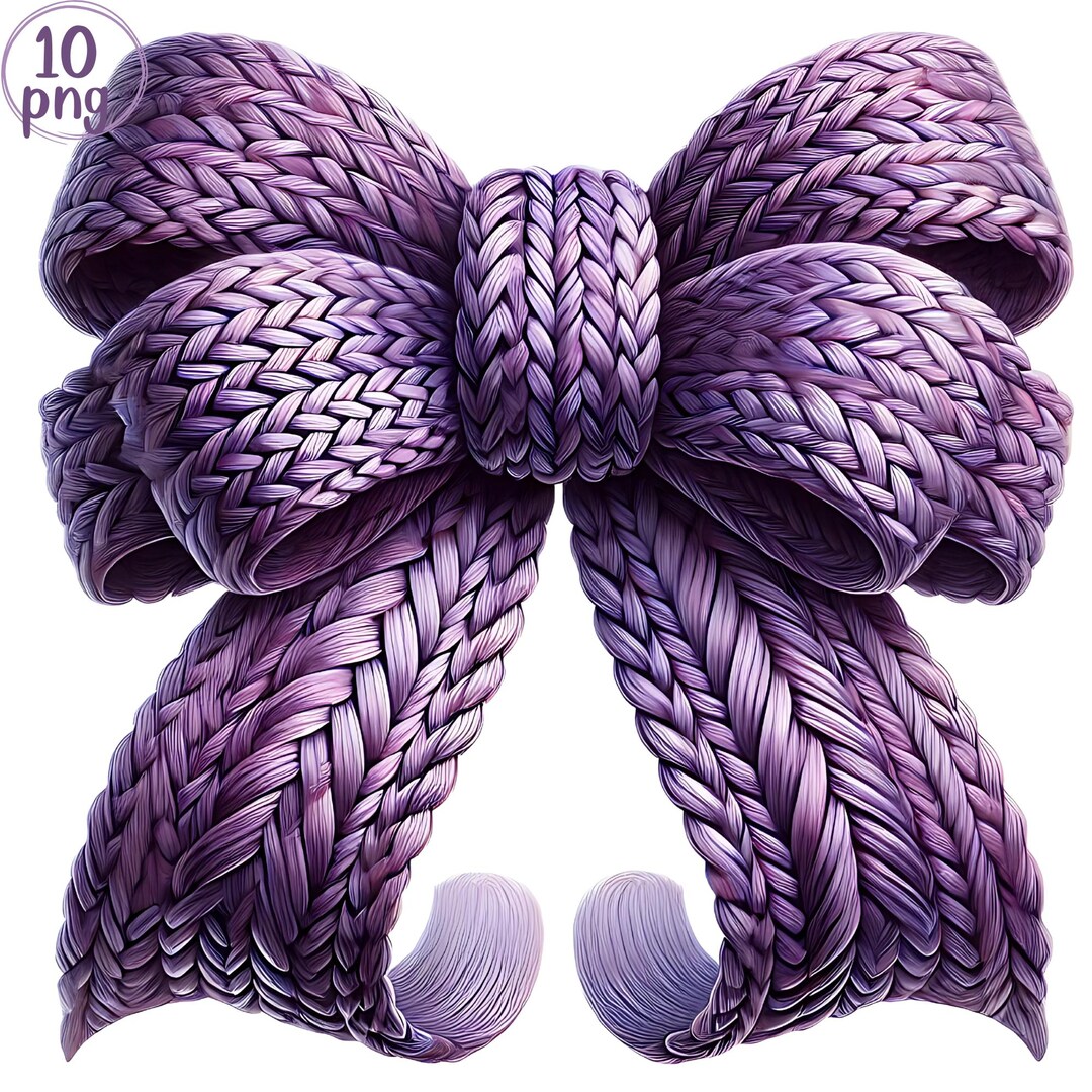 Knitted Bow Clipart Set – Cozy Yarn Watercolor Bows, 10 PNG Files - Etsy