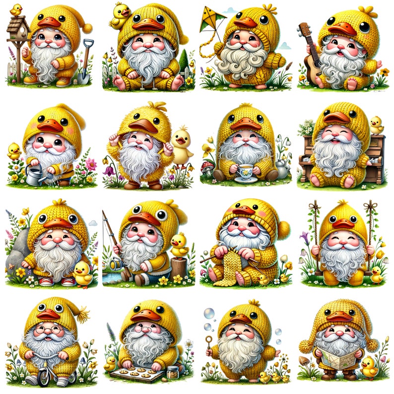 Watercolor Gnome Duck Clipart Set | 26 Pngs (digital Download) - Etsy