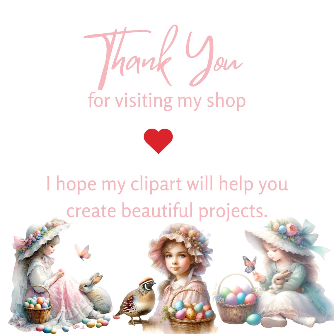 Whimsical Easter Watercolor Clipart Set Charming Springtime ...