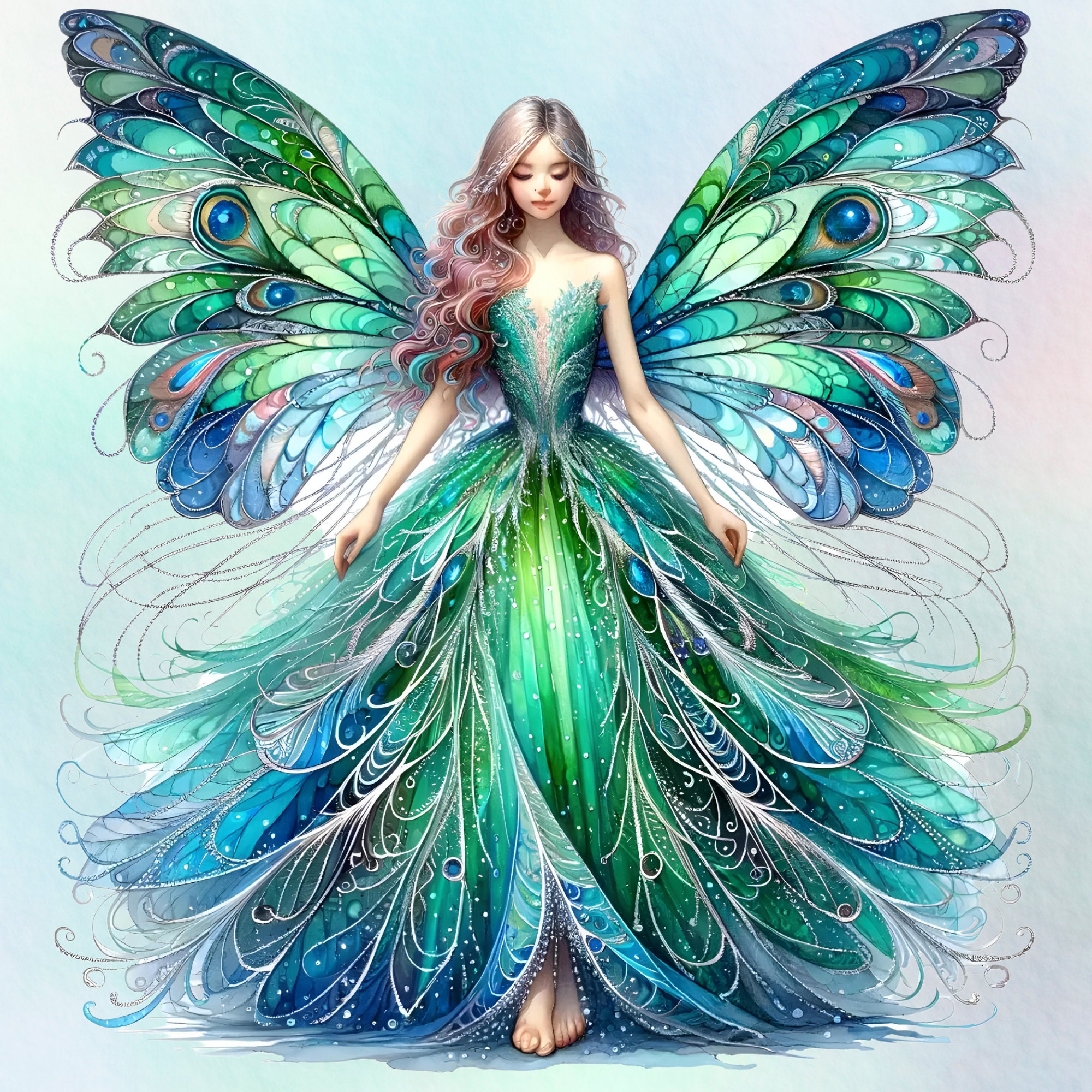 Watercolor Fairy Clipart | 26 PNG Fantasy Art Files (digital Download ...