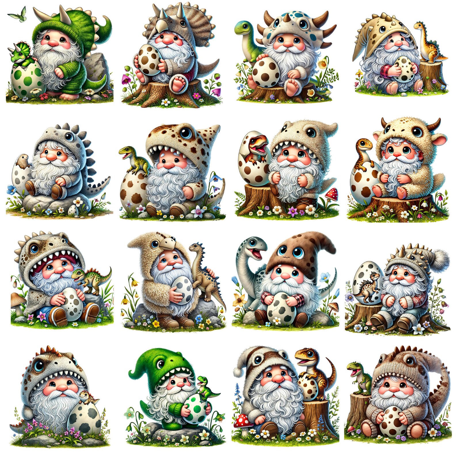 Dino Egg Gnome Watercolor Clipart – 23 PNG Images (digital Download) - Etsy