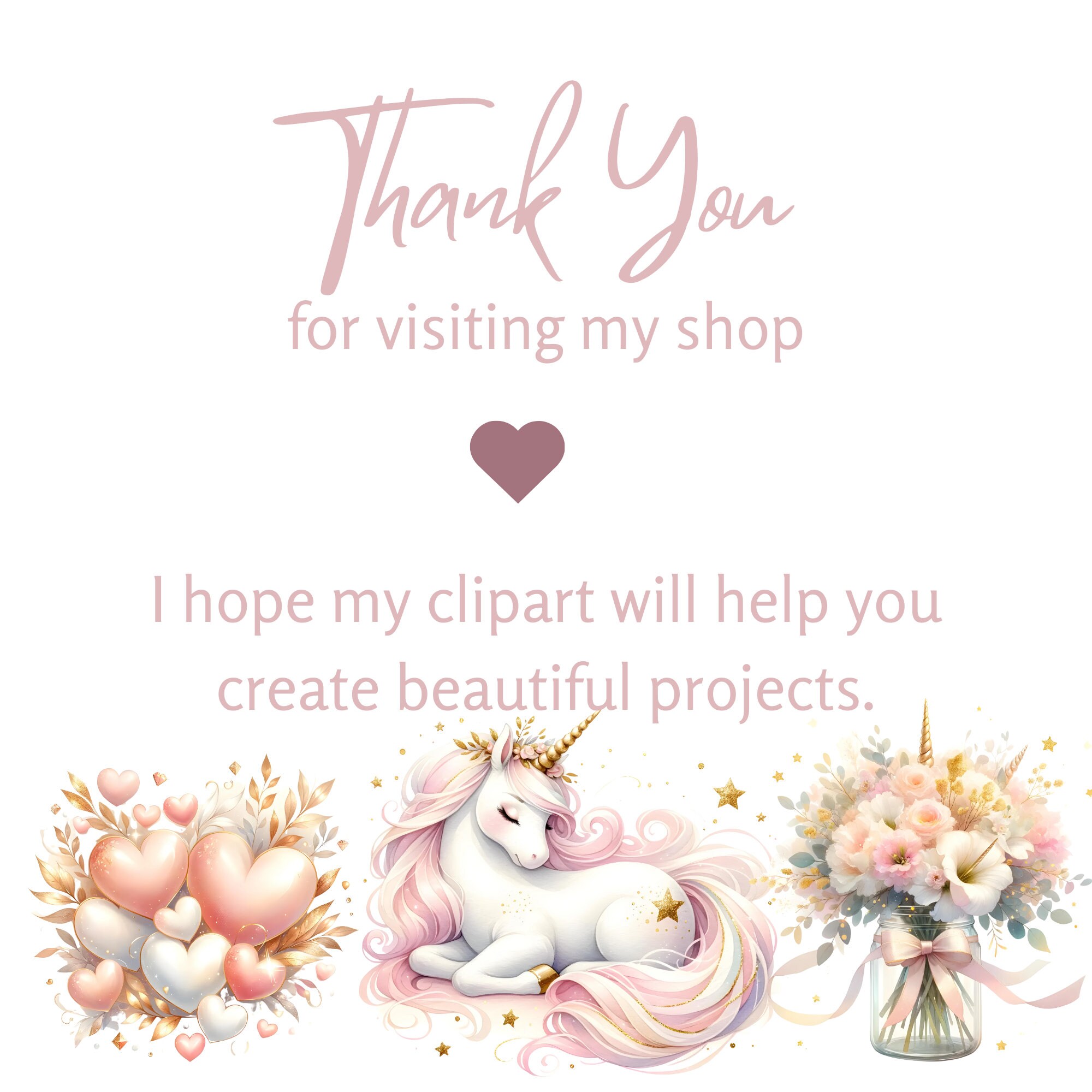 Magical Baby Unicorn Clipart Set, Transparent Background, Digital ...